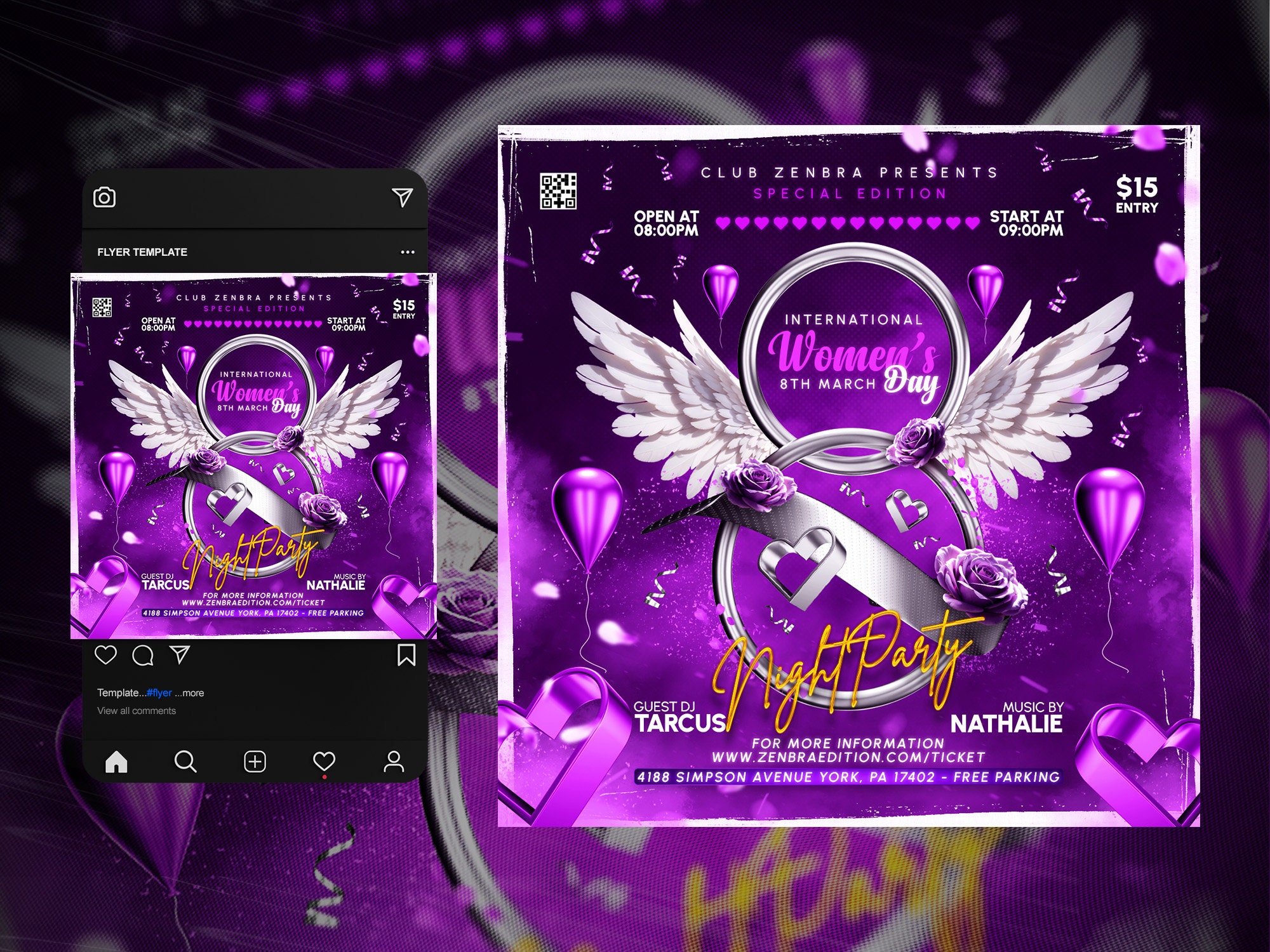 EDITABLE Women's Day Club Flyer Template, Event Flyer, Women's Day, DJ ...