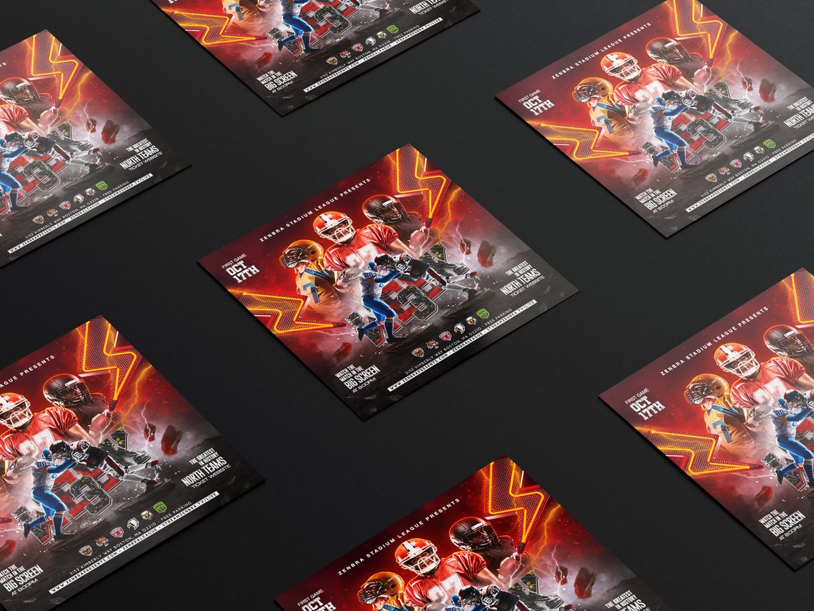 Game Day Football Flyer Template, Event Flyer, Football Flyer, Digital ...