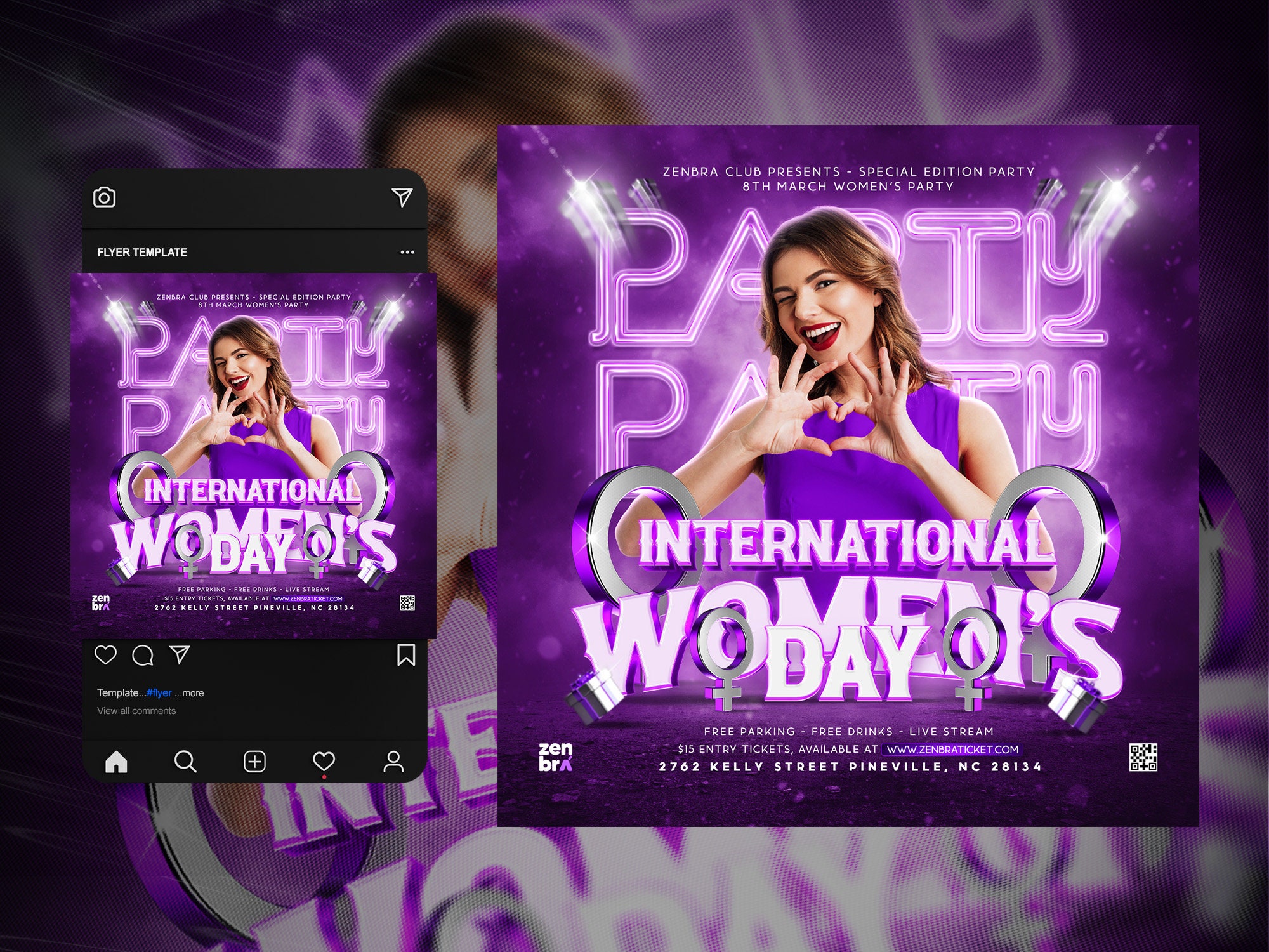EDITABLE Women's Day Club Flyer Template, Event Flyer, Women's Day, DJ ...