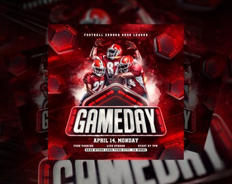 Game Day Football Flyer Template, Event Flyer, Football Flyer, Digital ...