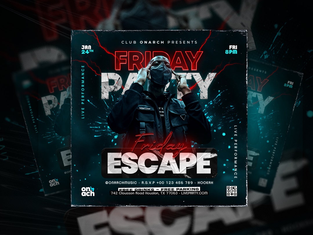 EDITABLE Club Flyer Template, Event Flyer, Night Club Invite Flyer, DJ ...