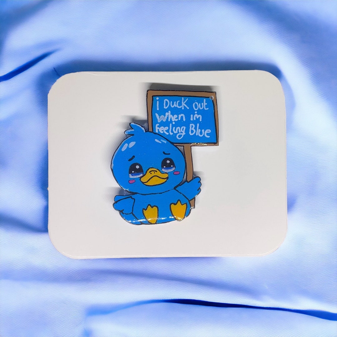 Hand Painted Feeling Blue Fridge Magnet, Pick Me up Gift, Social ...