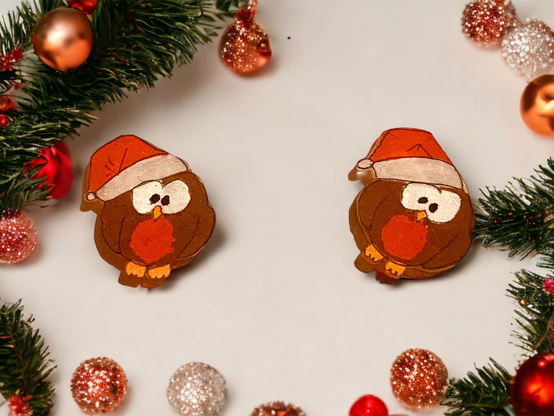 Robin Stud Earrings, Hypoallergenic, Christmas Gift, UK Handmade ...