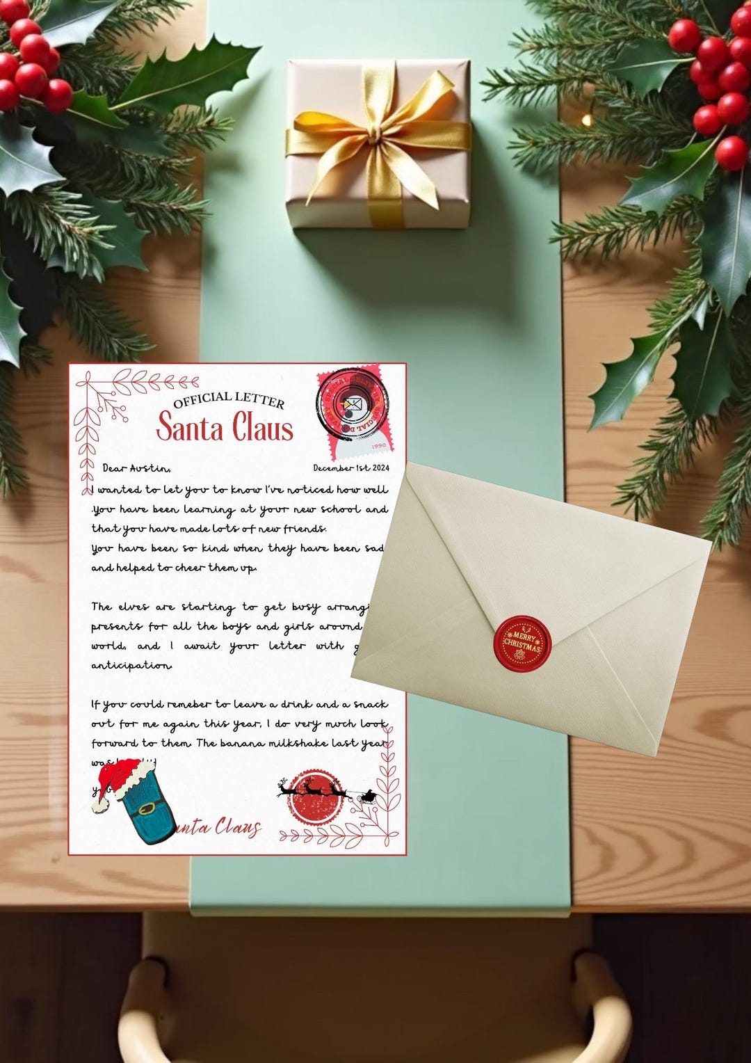 Personalised Letter From Santa , Santa Poem Letter, Christmas List ...