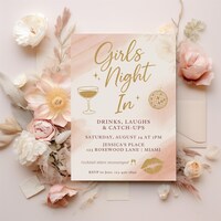 Editable Girls Night Out Invitation Template, Printable Party Invite ...