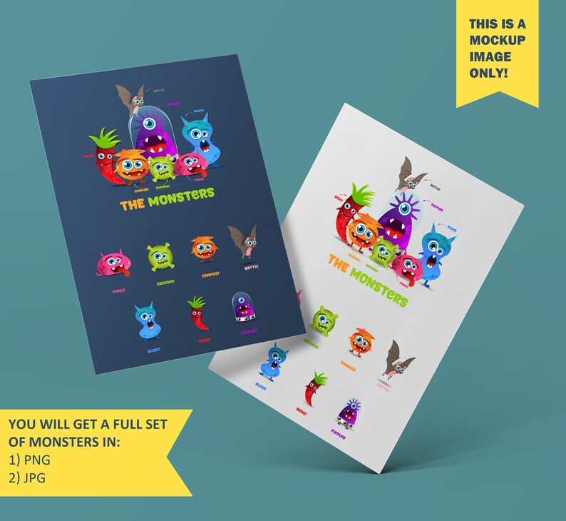 Monster Clipart, Cute Monster Clipart, Kids Activities & Craft - Etsy