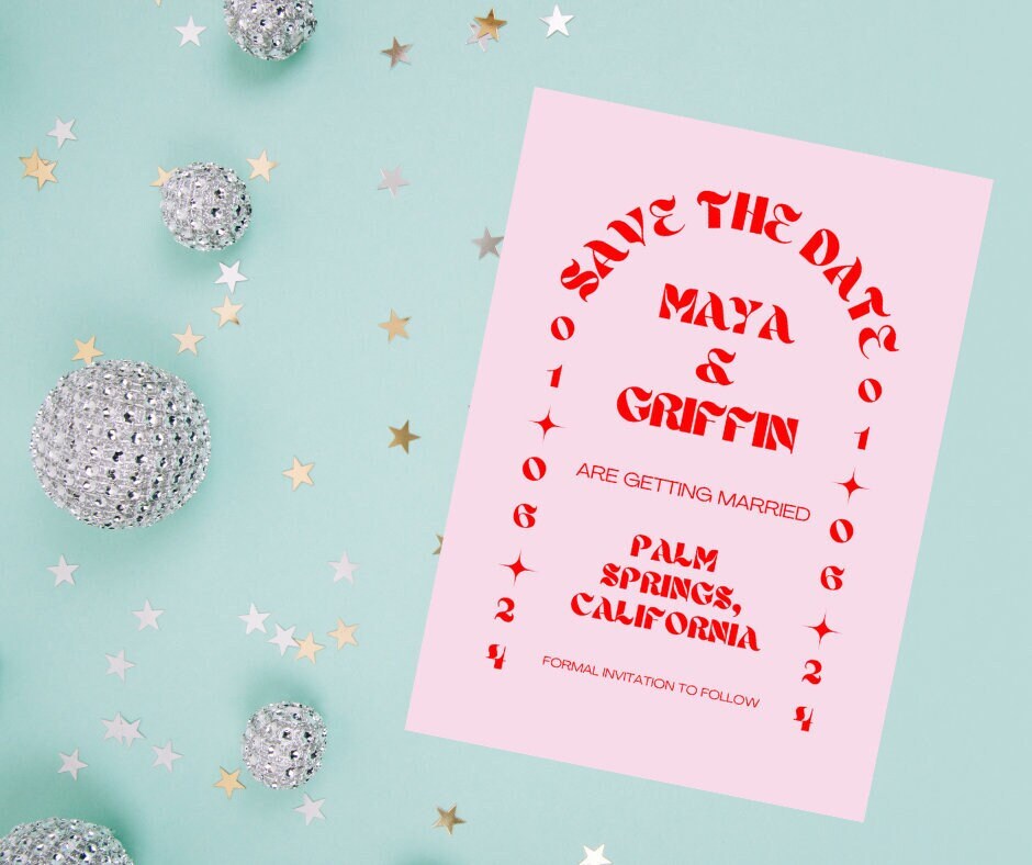 Retro Save the Date Template, Colorful Printable Save the Date ...