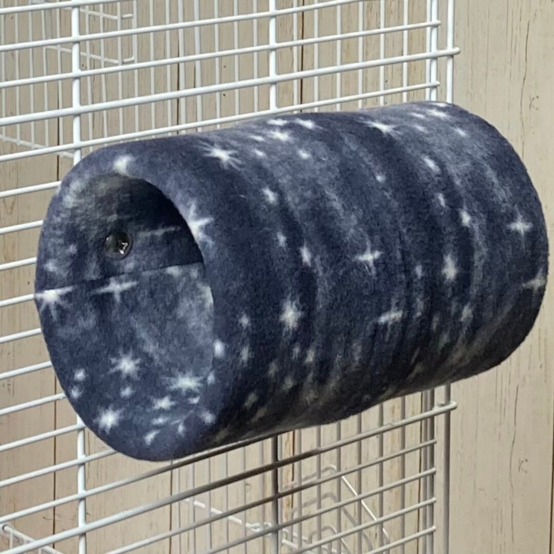 Cozy Bird Hut Black Night Stars Anti-pill Fleece, Parrot Tent & Tunnel ...