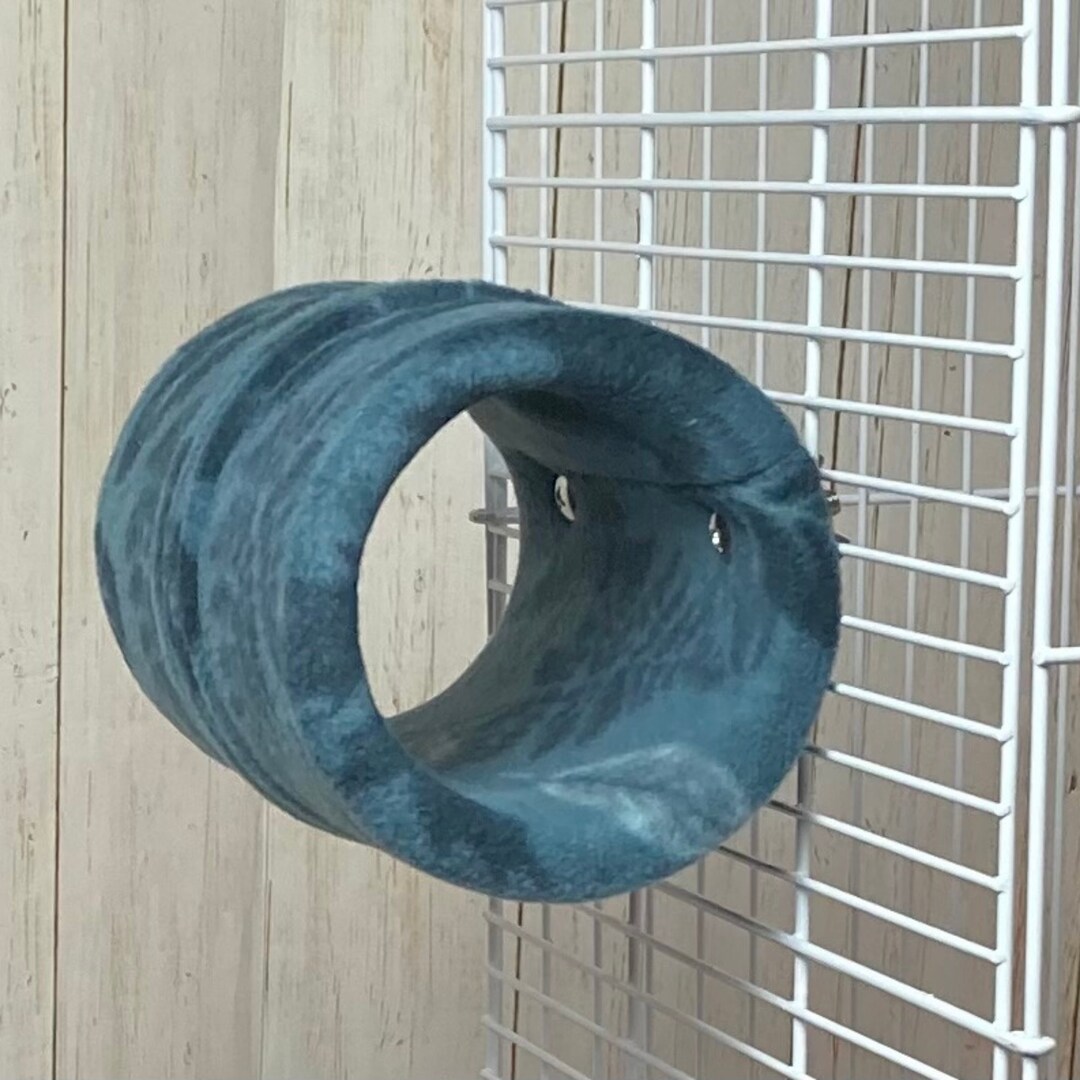 Cozy Teal Leaves Fleece Bird & Parrot Tent, Tunnel, Hut, Stainless ...