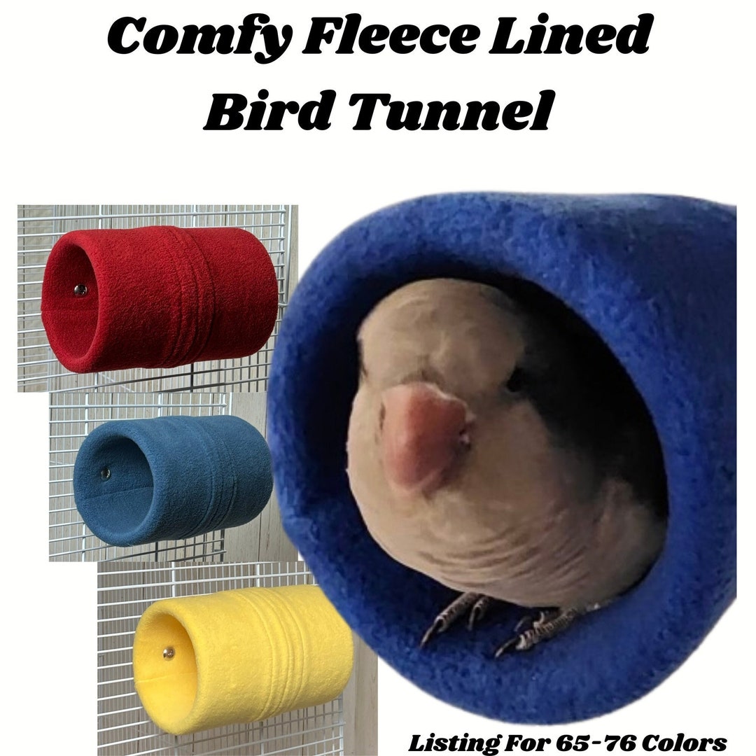 Bird Hut, Parrot Tent, Parakeet Tunnel Handmade Fleece Lined, Safe Bird ...