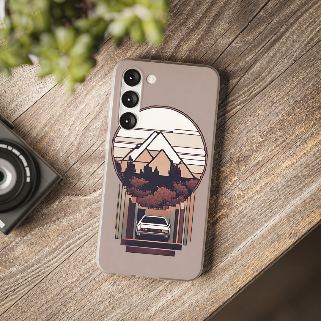 8 Bit Mountain and Delorean Galaxy Phone Case - Etsy
