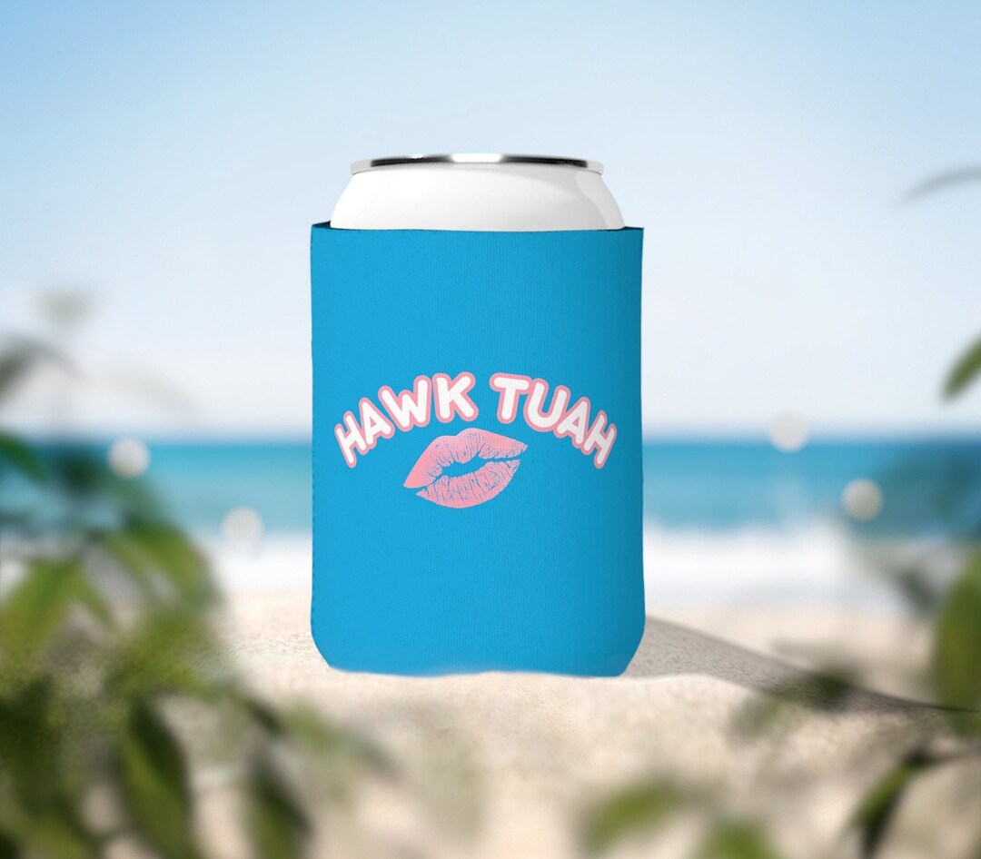 Hawk Tuah Party Gift, Customizable Hawk Tuah Can Cooler Sleeve ...