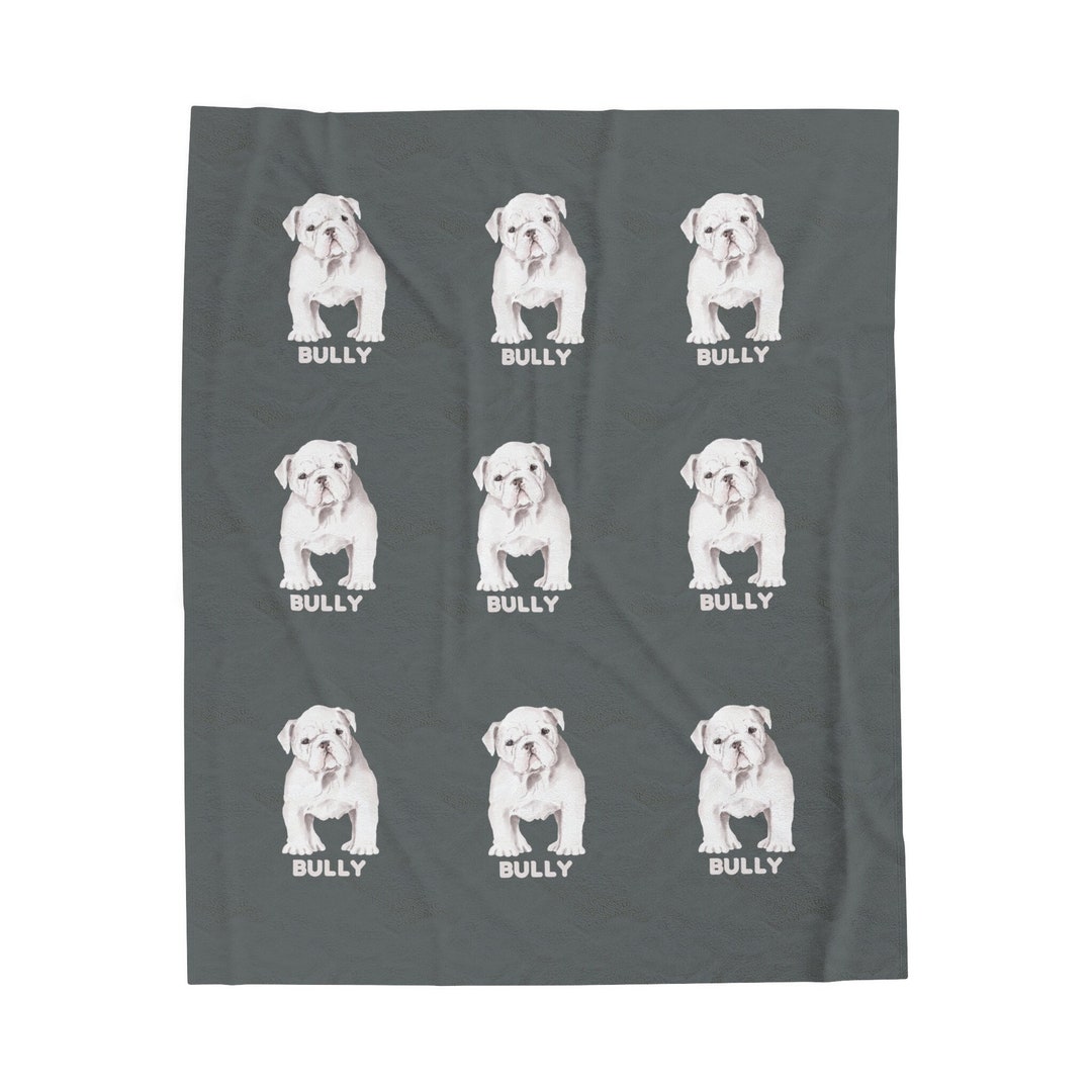 Bully, Blanket, Cozy Chic English Bulldog Throw, Personalized Gift for ...
