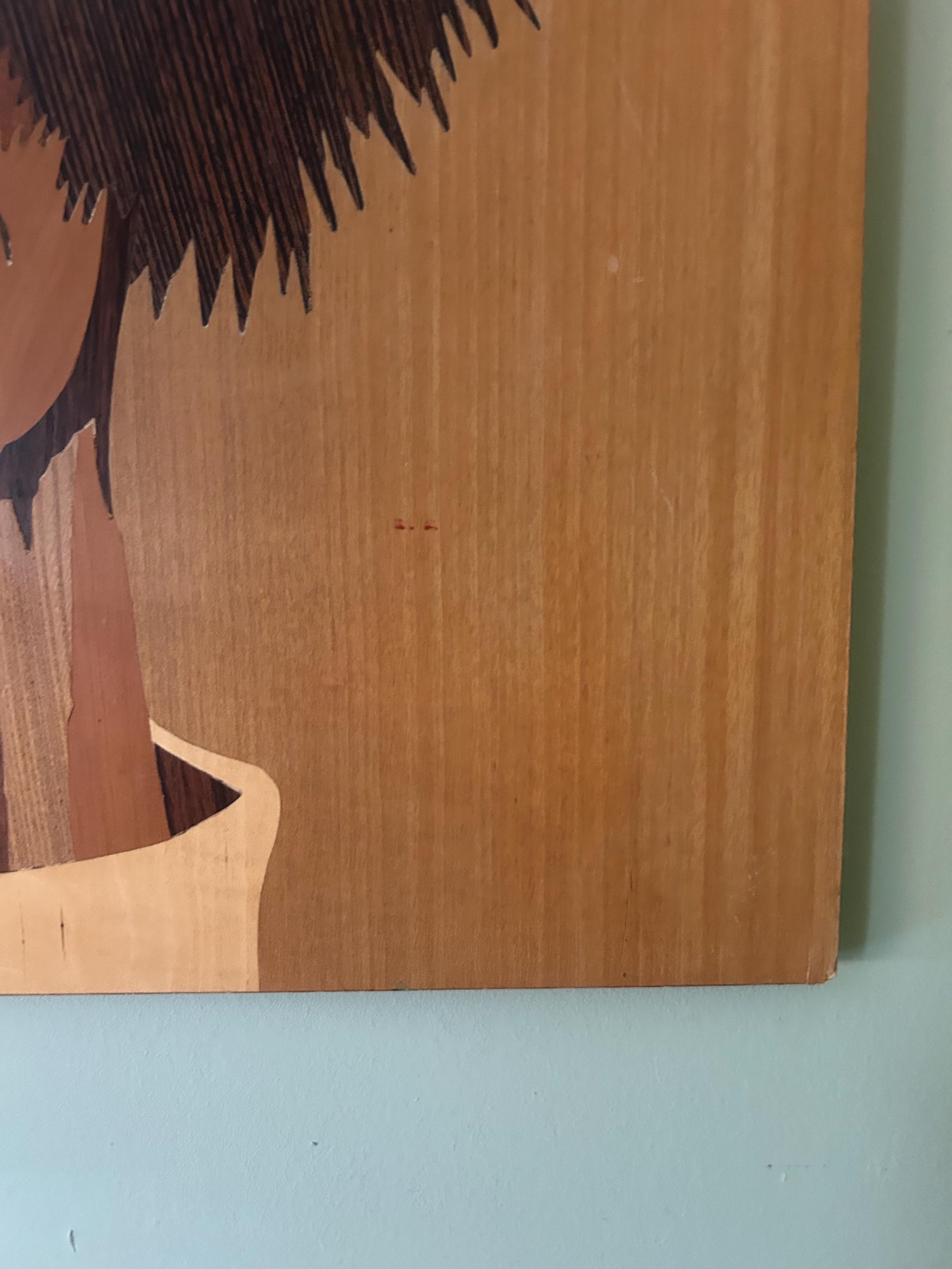 Italian Inlay Marquetry Panel Sad Clown Face Wood Portrait Picture Wall ...