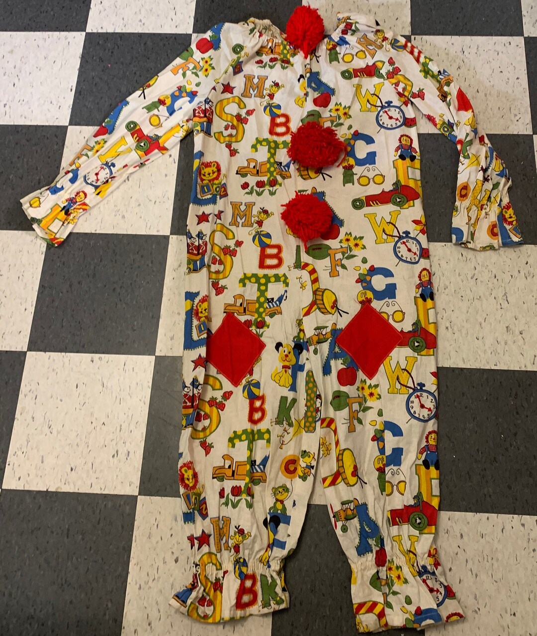 Vintage Handmade Clown Costume Size XL 1990's - Etsy