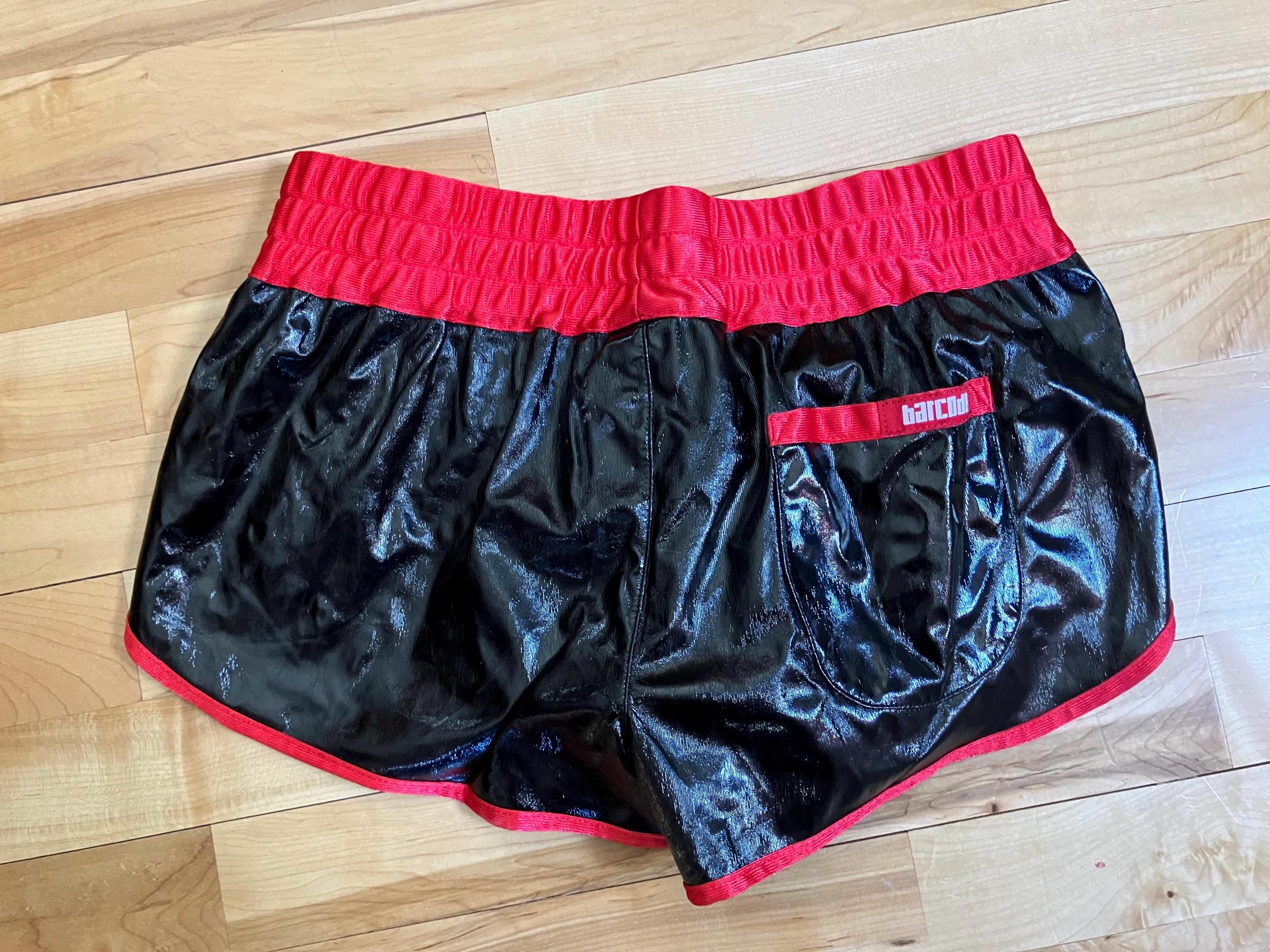 Vintage 'barcode' Brand Gym Short Shorts Size Medium Rummagers Nylon - Etsy
