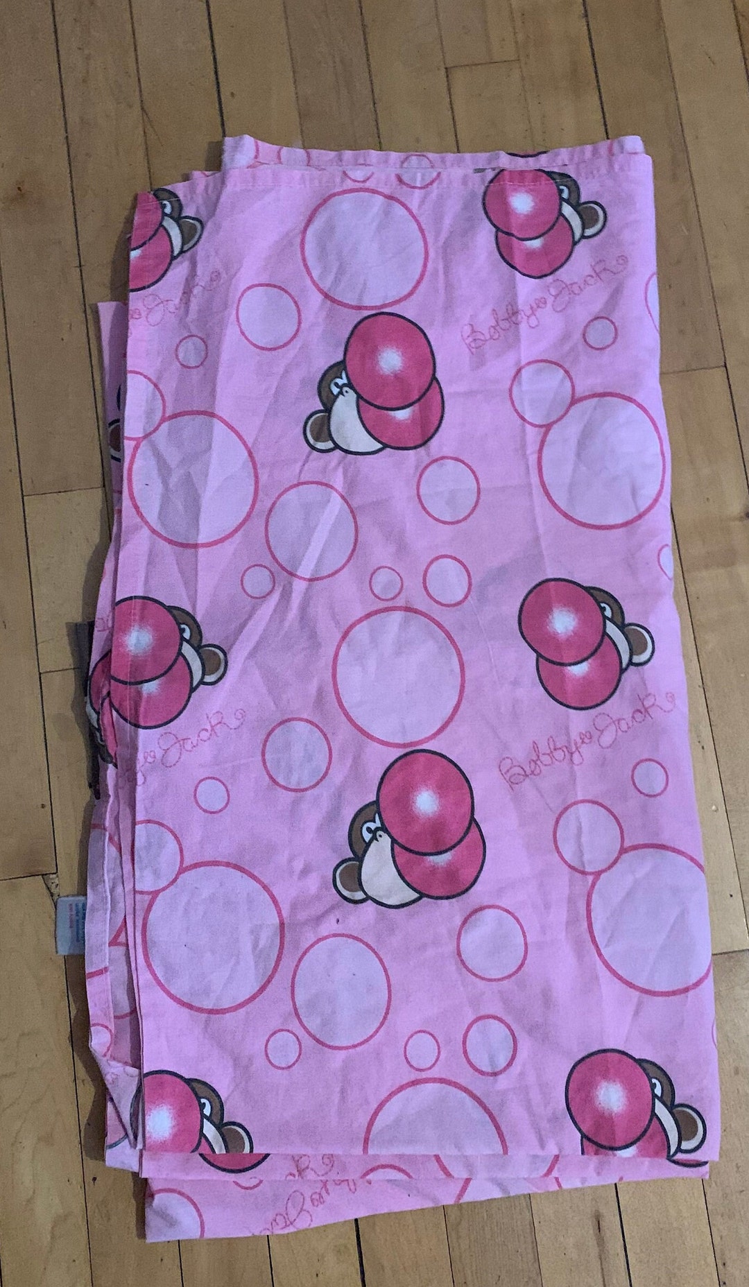 Vintage Bobby Jack Y2K Twin Sized Top Sheet Pink Monkey - Etsy