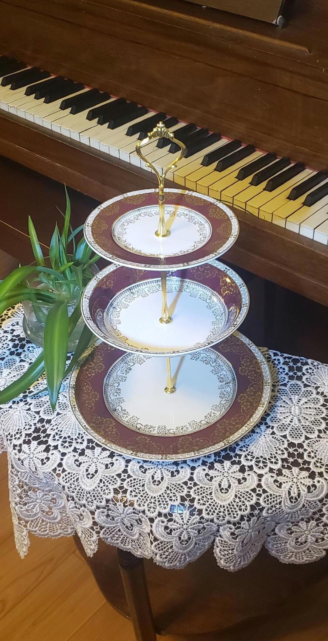 Handcrafted 3 Tier Cake Stand, Crown Ducal Ware AGR Made in England ...