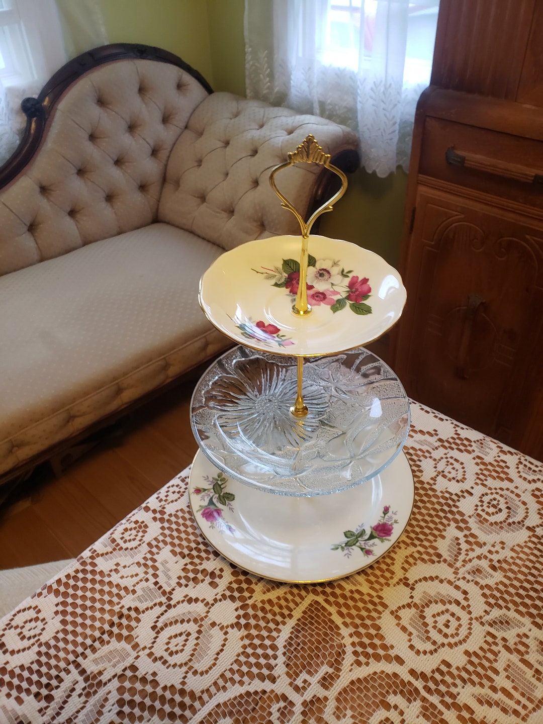 Handcrafted and Upcycled 3 Tier Cake Stand 7 - Etsy