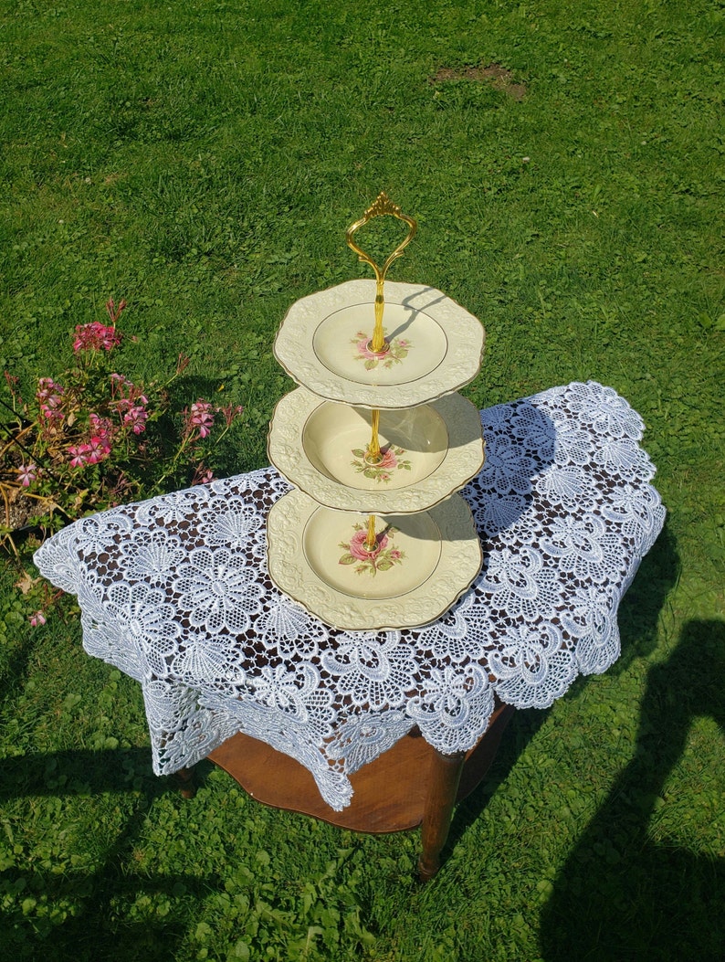 Handcrafted 3 Tier Cake Stand, Crown Ware "ducal" China Made in England ...