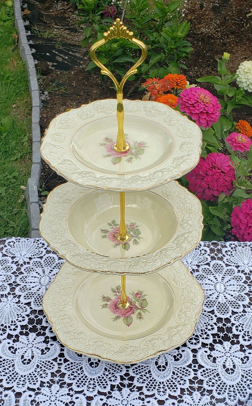 Handcrafted 3 Tier Cake Stand, Crown Ware "ducal" China Made in England ...