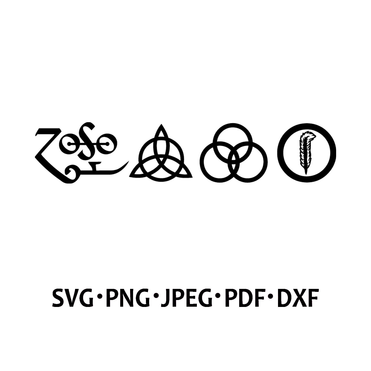 Led Zeppelin Symbols Vector