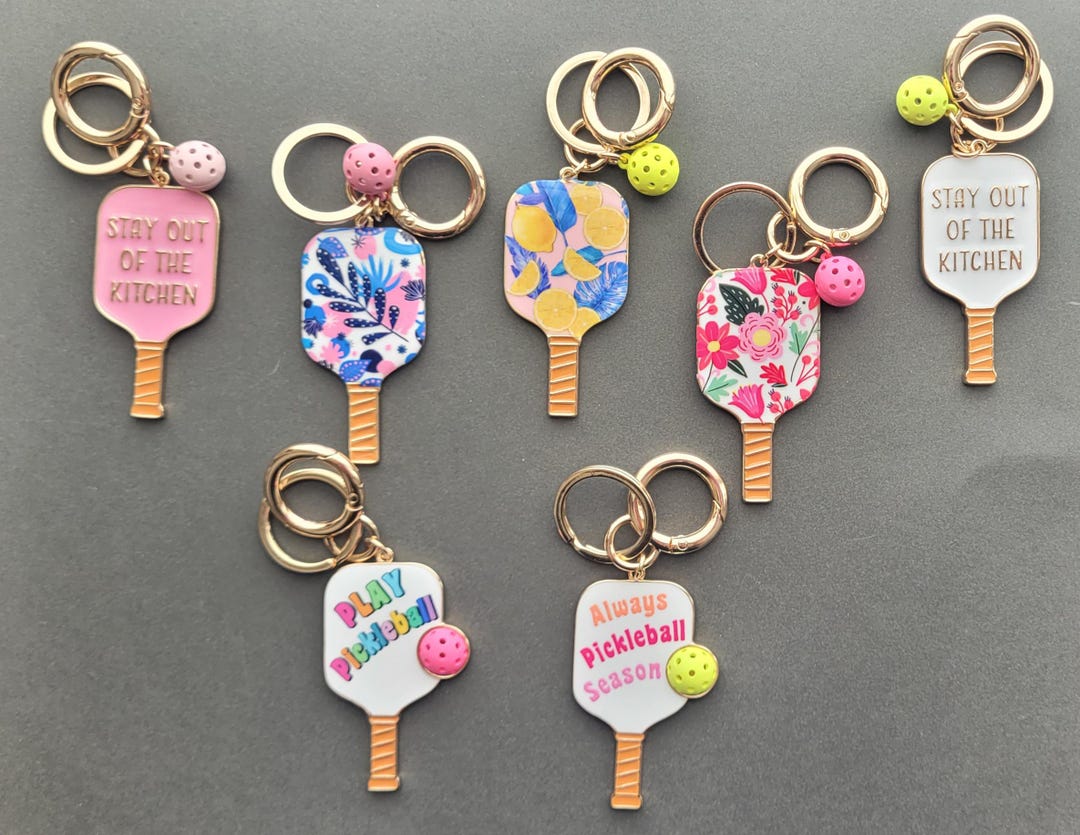 Pickleball Keychain and Earring - Etsy
