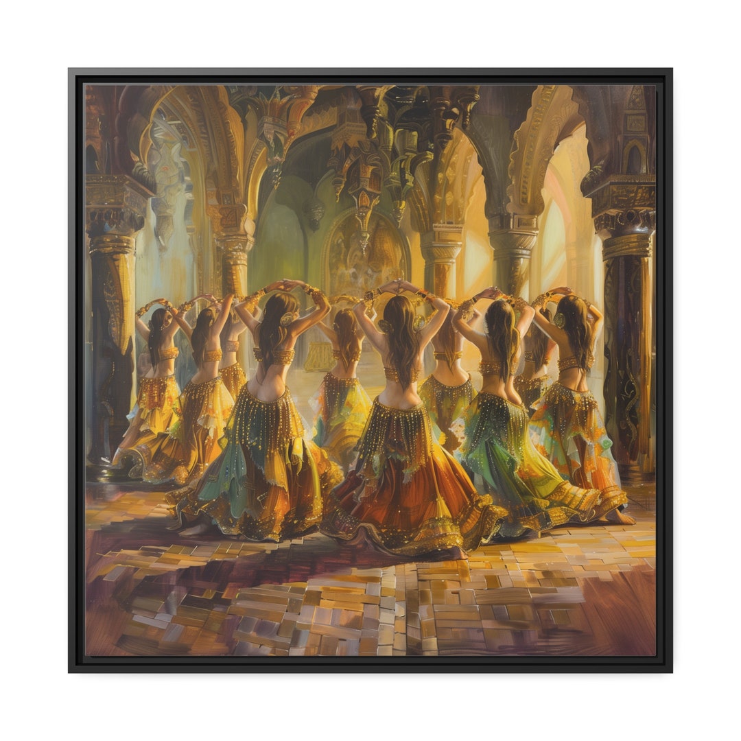 Belly Dancer Painting on Framed Matte Canvas for Middle Eastern Art ...