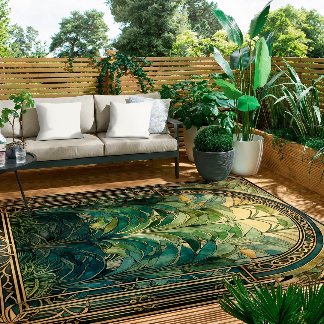 Magical Garden Rug for Indoors and Outdoors Art Deco Design for Nature ...