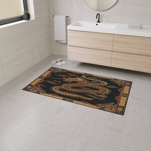 Chinese Dragon Floor Mat for Indoors and Outdoors Oriental Design Heavy ...