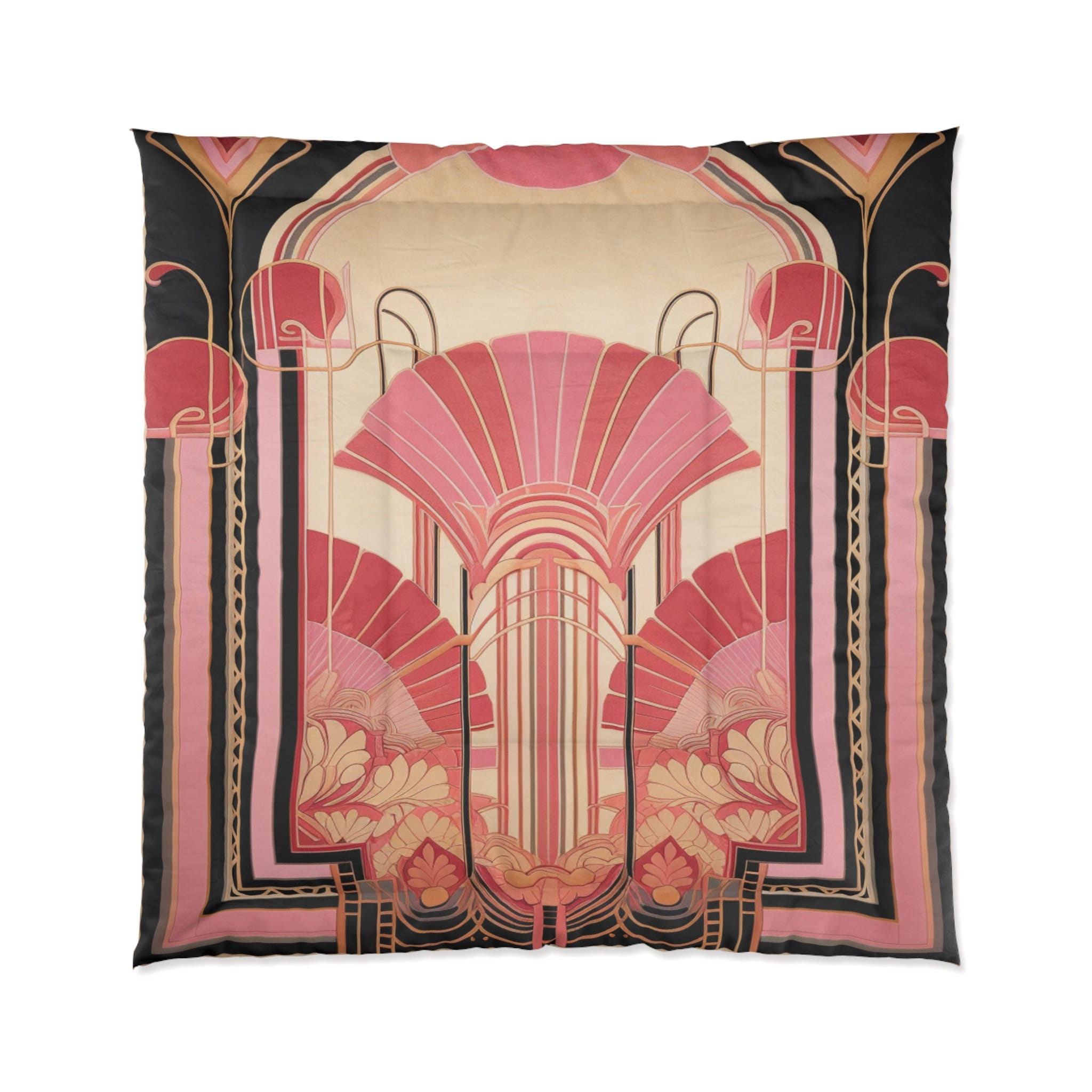 Pink Art Deco Bedding Comforter Quilt for Art Deco Lovers Vintage ...