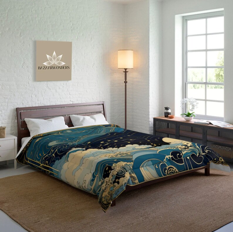 Sea Waves Comforter | Oceanic Bedroom Decor | Machine Washable ...