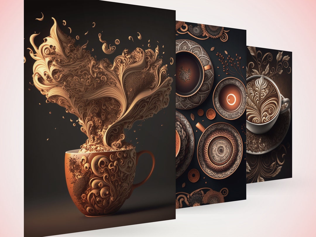 Coffee Poster Printable Digital Artwork for Cuppa Lovers Capuccino DIY ...