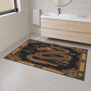 Chinese Dragon Floor Mat for Indoors and Outdoors Oriental Design Heavy ...