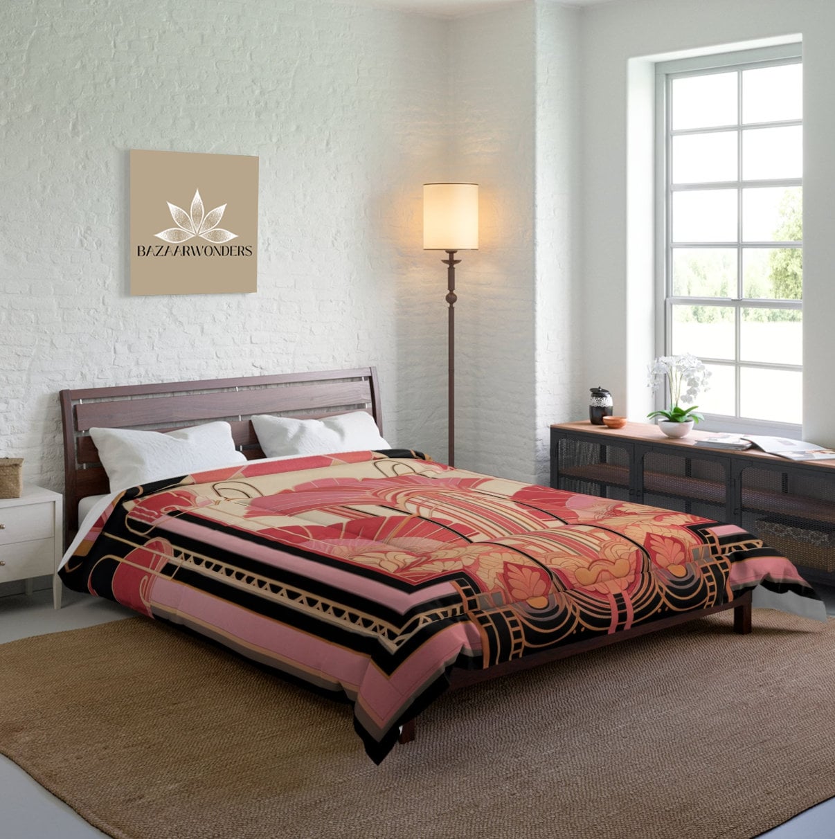 Pink Art Deco Bedding Comforter Quilt for Art Deco Lovers Vintage ...