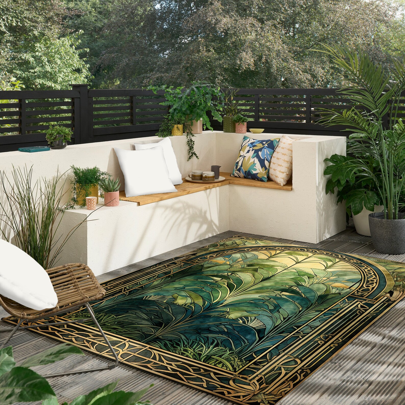 Magical Garden Rug for Indoors and Outdoors Art Deco Design - Etsy