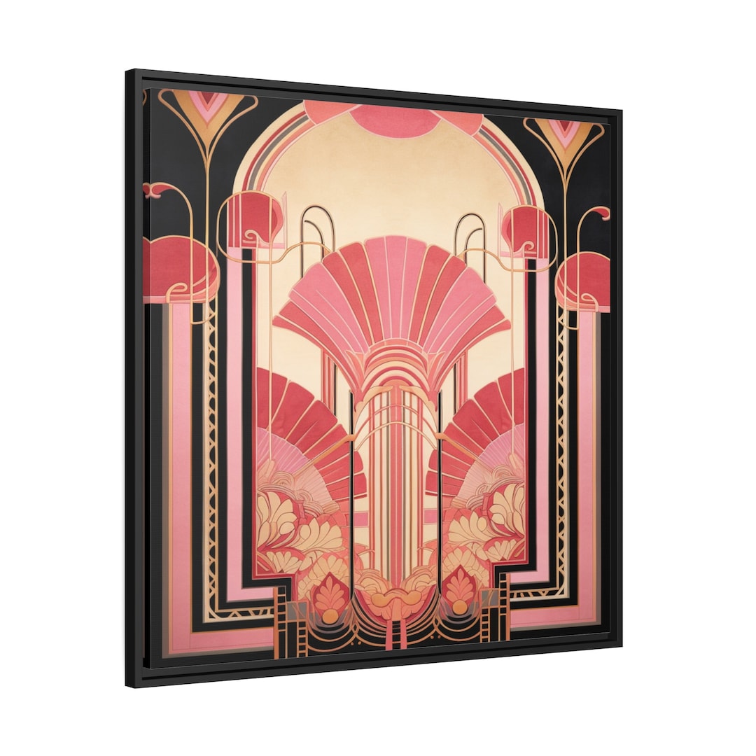 Art Deco Painting | Glamorous Pink Wall Hanging Decor | Art Deco Room ...