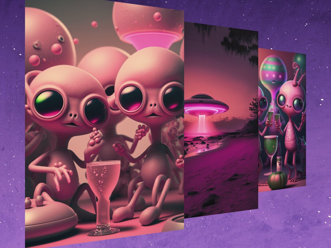 Alien Poster Printable Digital Art Gift for Ufo Lovers DIY Poster ...