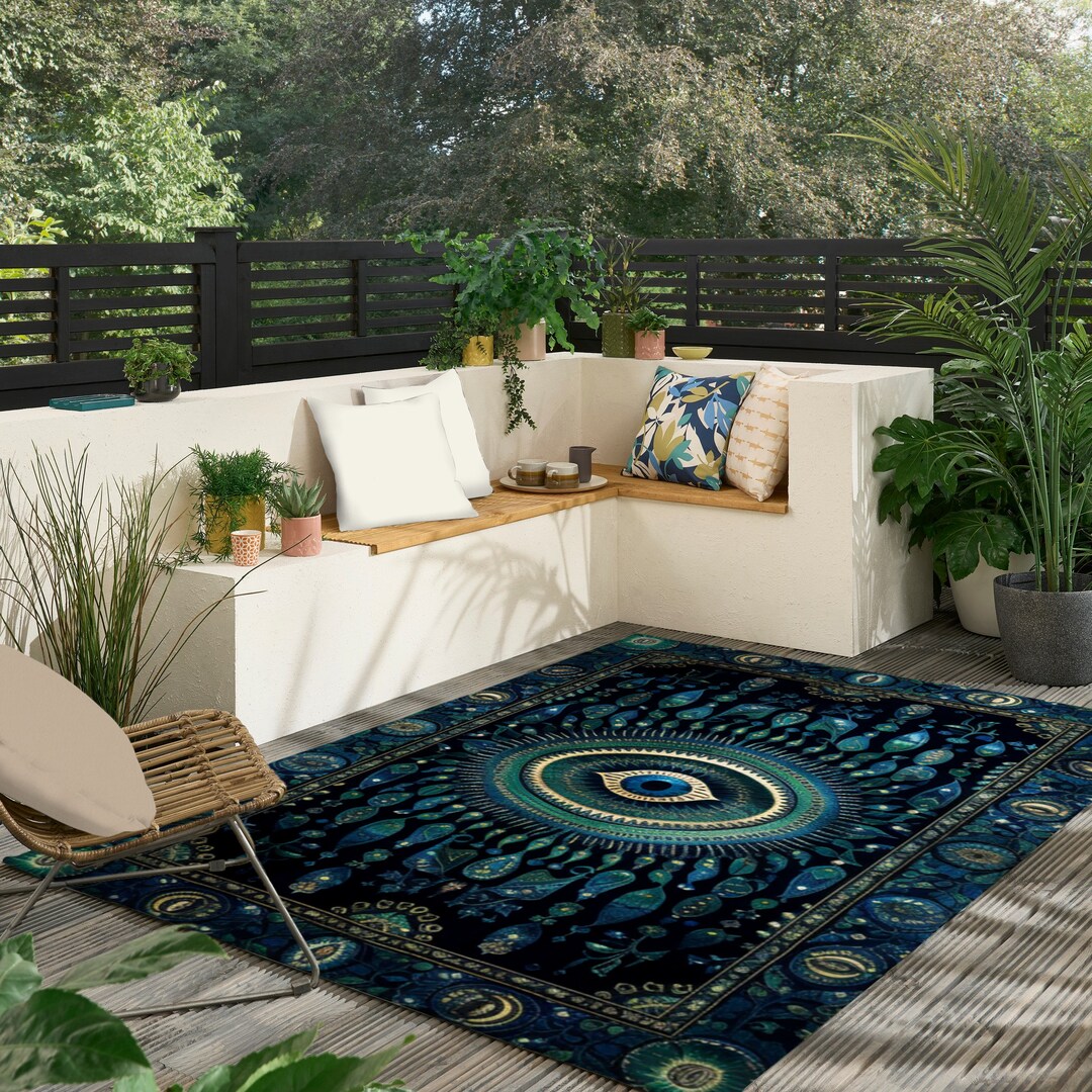 Evil Eye Rug for Indoors and Outdoors Aura Protection Talisman Floor ...