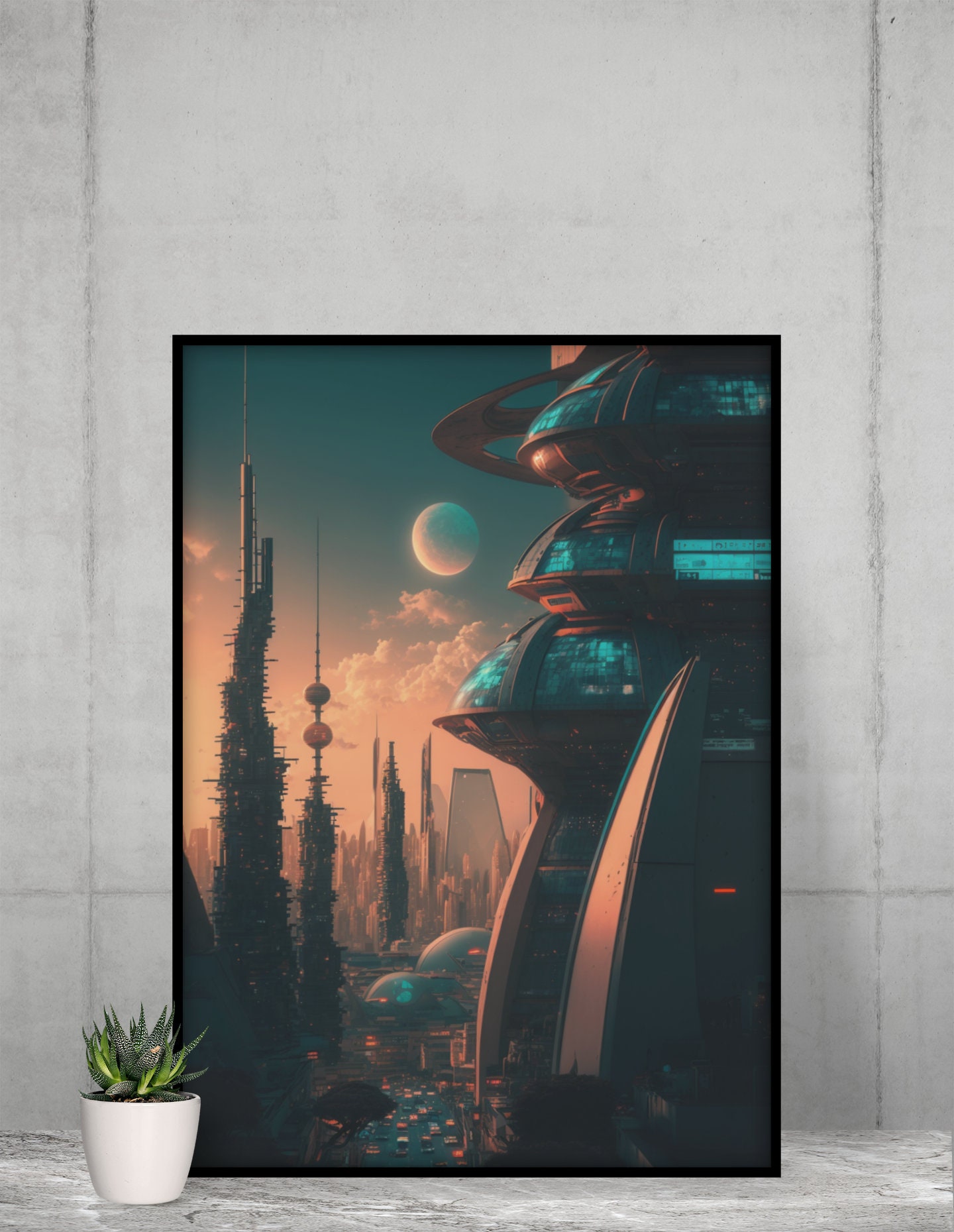 Futuristic Poster Printable Digital Artwork for Sci-fi Lovers ...