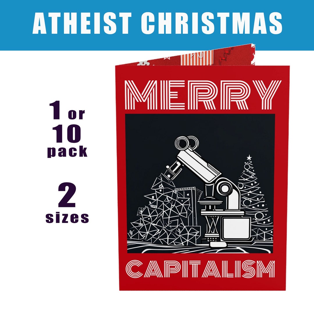 Merry Capitalism! Folded Greeting Cards: 2 Sizes, 1 or 10 Pk, Atheist ...