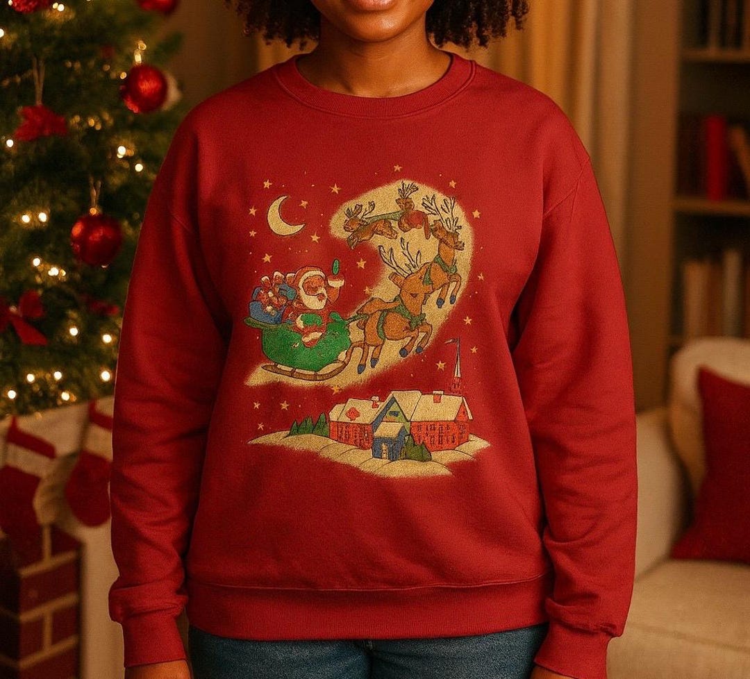 Retro 90s African American Santa Crewneck Sweatshirt - Etsy
