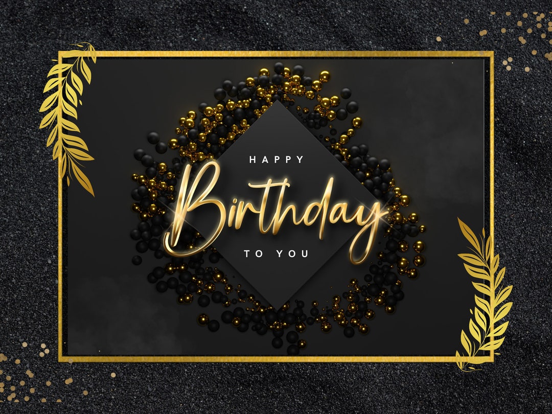 Black Traditional Happy Birthday Greeting Card - Etsy