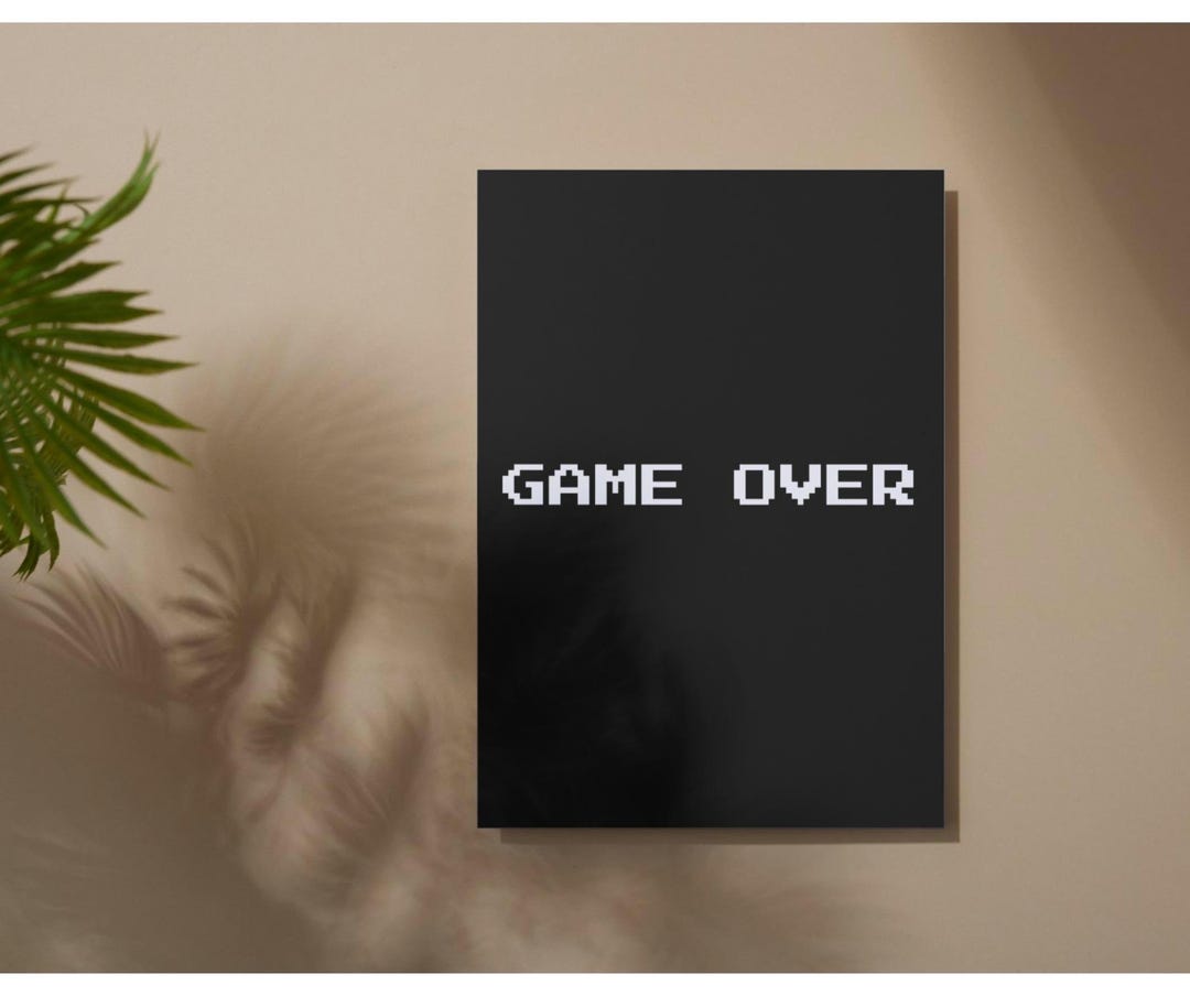 Pixel Art Poster Game Over Pixel Posters Digital Art Poster Nerd Wall ...