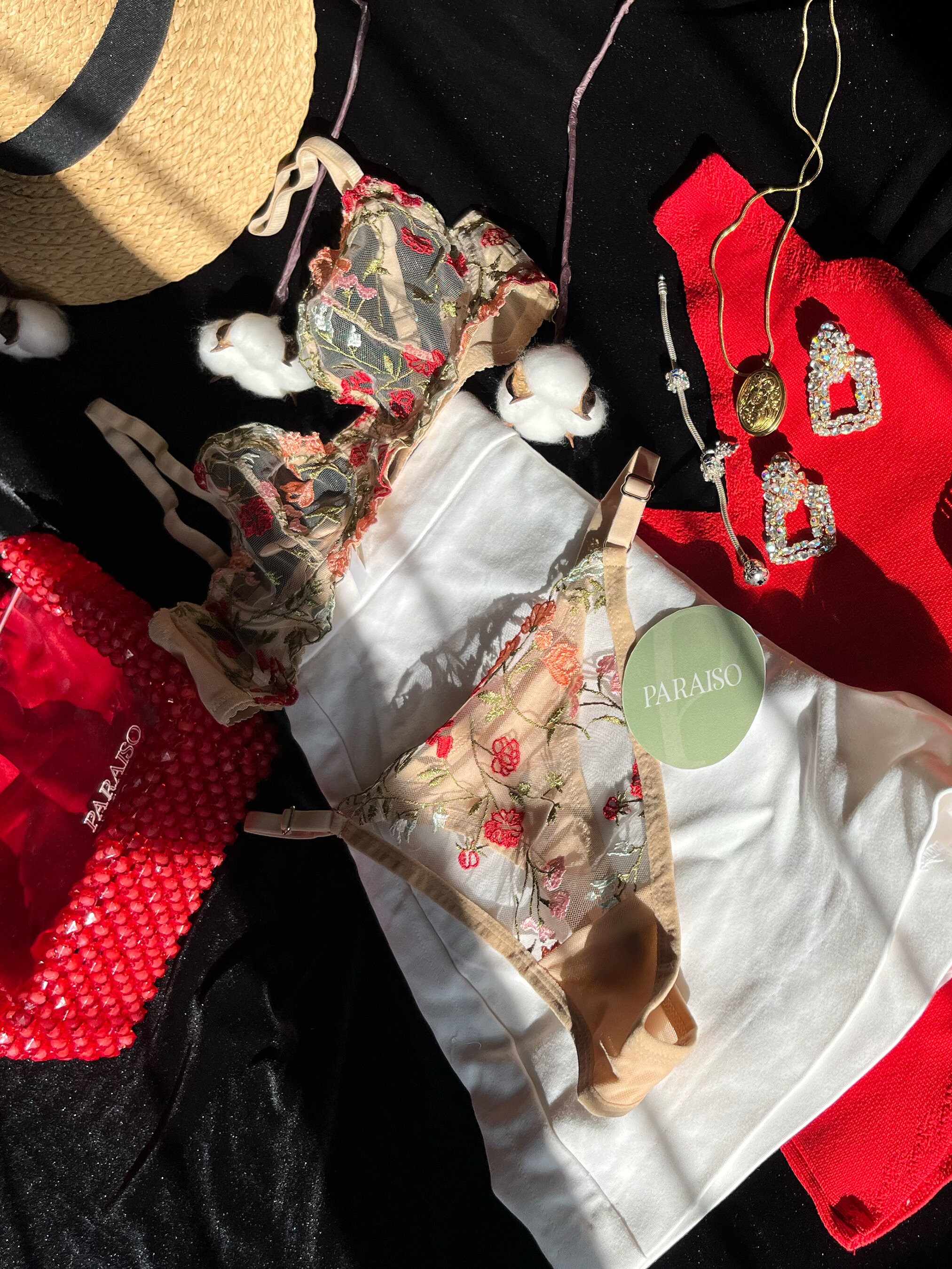 Isabella Beige Bra Set Floral Embroidered Underwire - Etsy