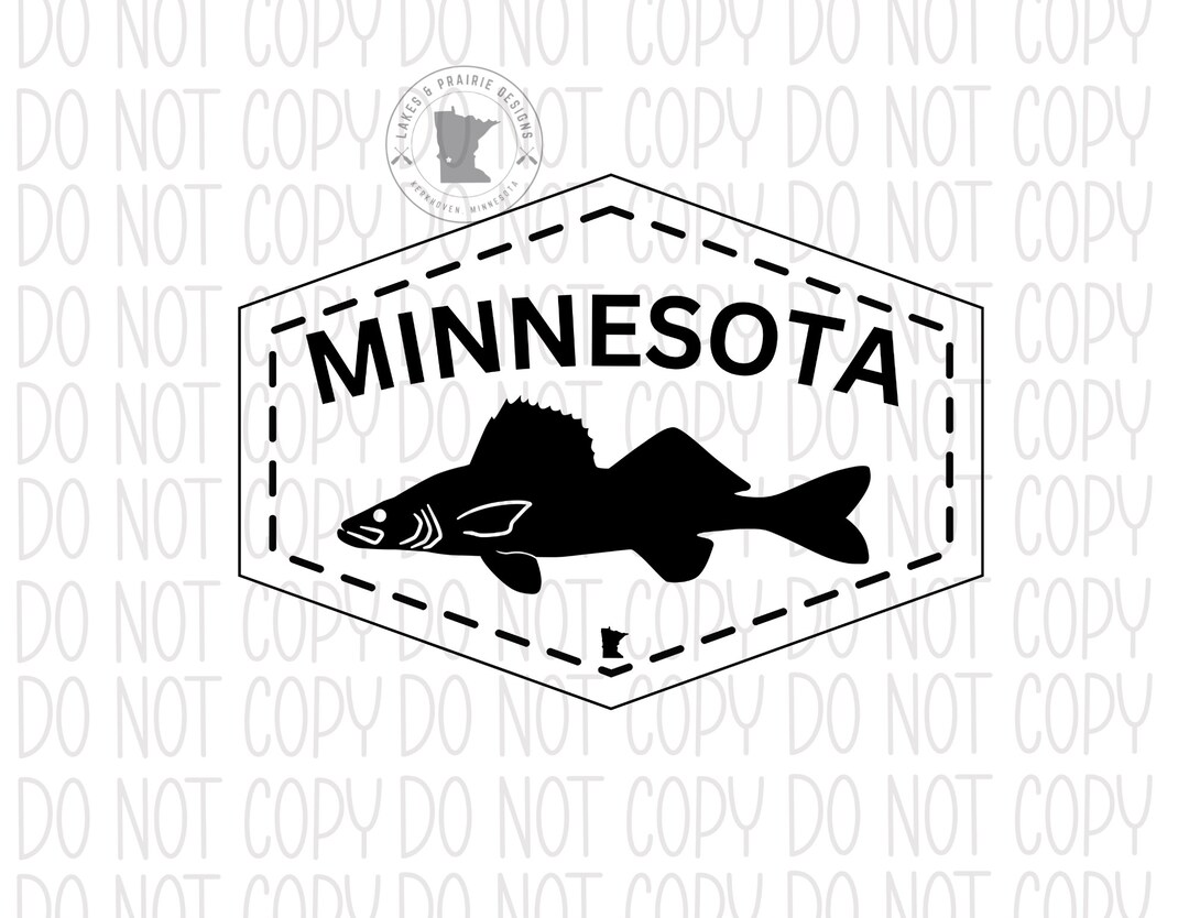 Minnesota Walleye Stitch Patch Digital Download SVG PNG - Etsy