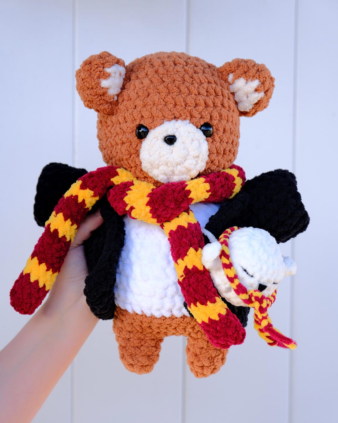 Crochet Wizard Teddy Bear: Handmade Plushie With Owl - Etsy