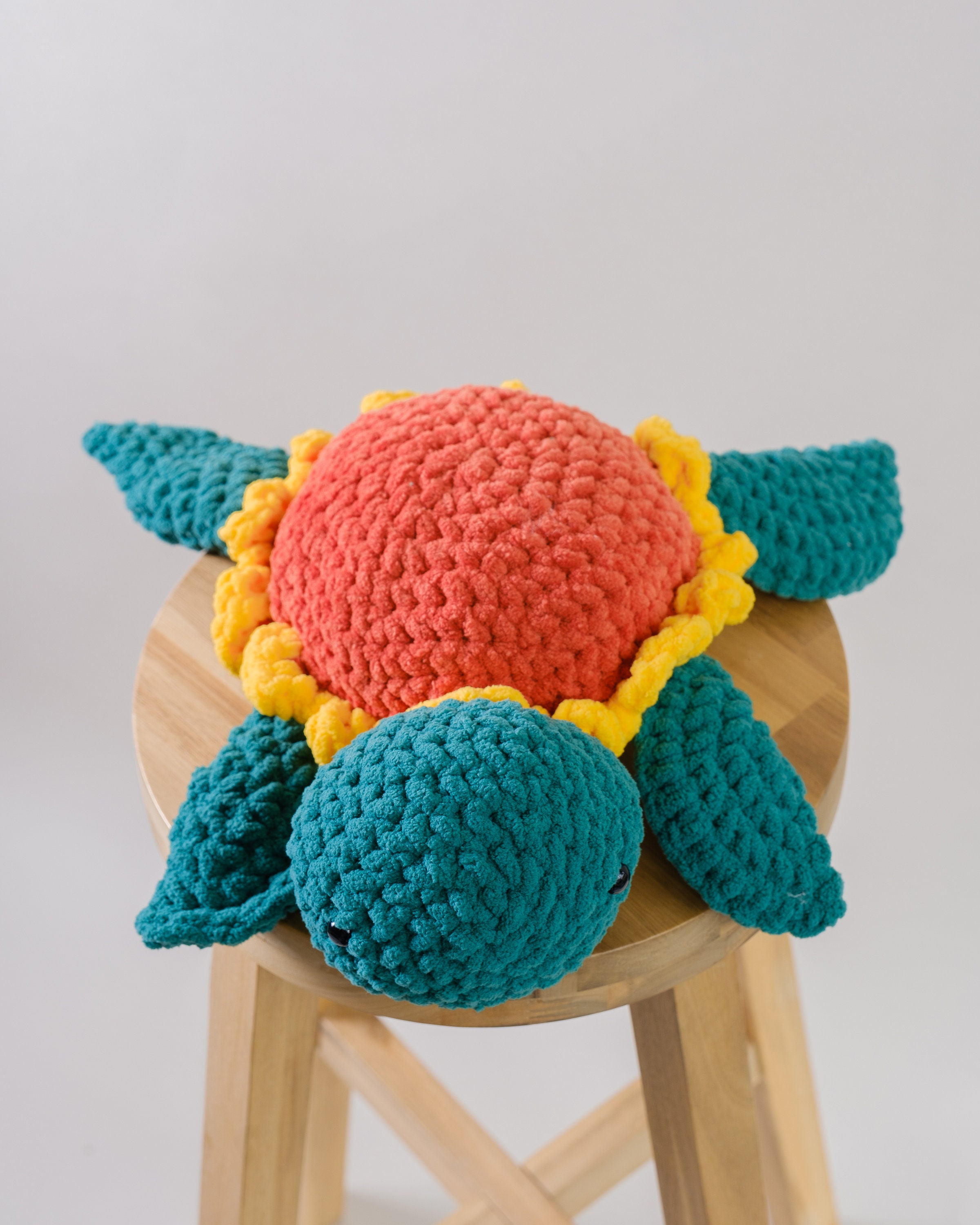 Crochet Sunflower Sea Turtle Plushie Pillow Amigurumi - Etsy