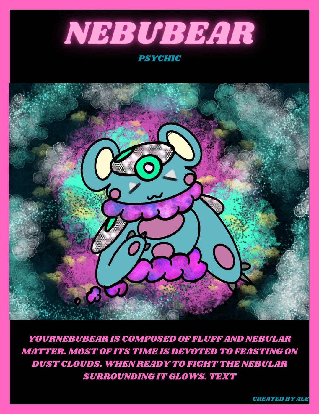 Fakemon Nebubear Digital Print (downloadable/printable) - Etsy