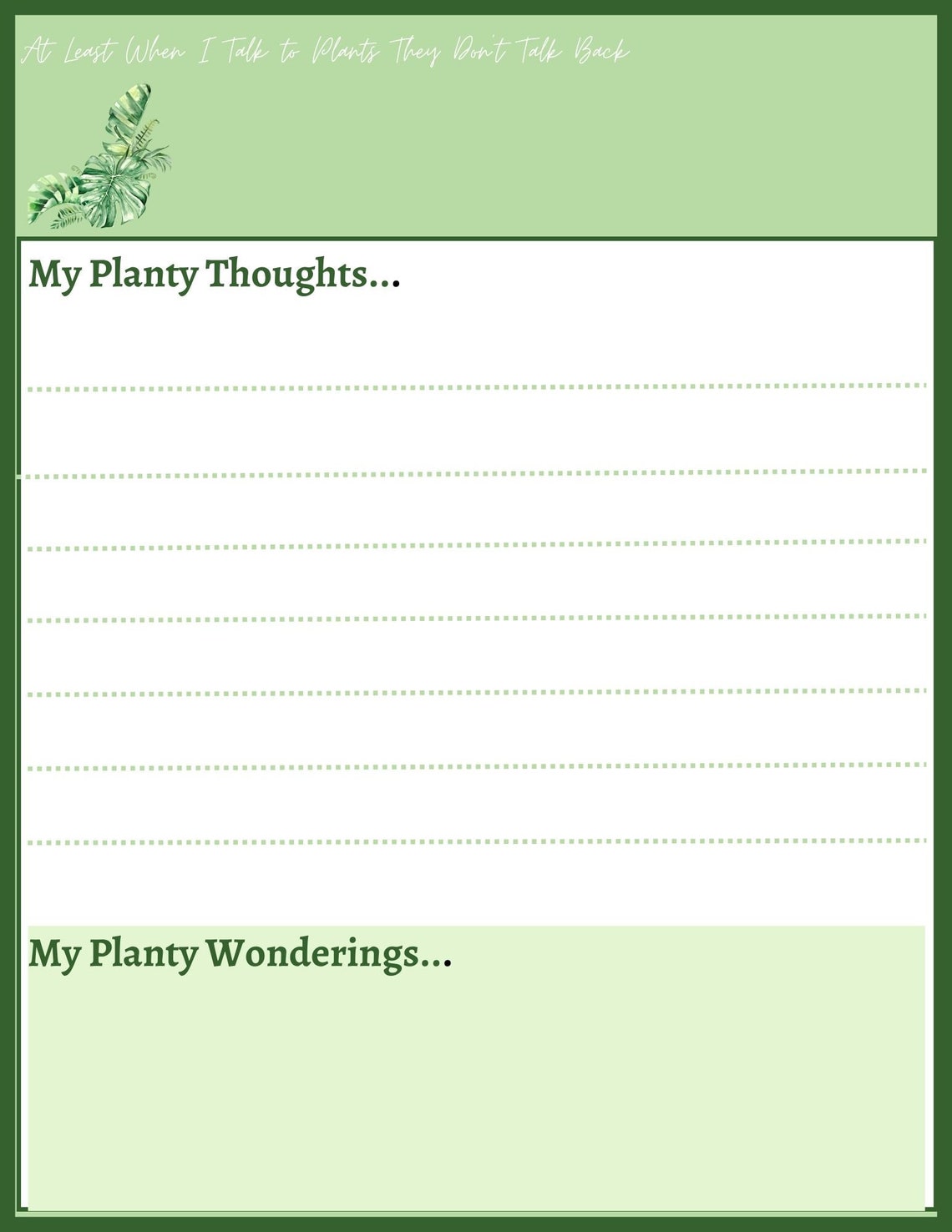 Plant Journal Digital & Printable - Etsy